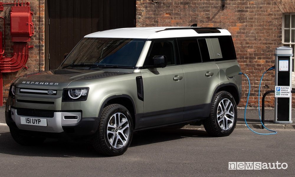 Land Rover Defender 110 ibrido plug in PHEV caratteristiche newsauto