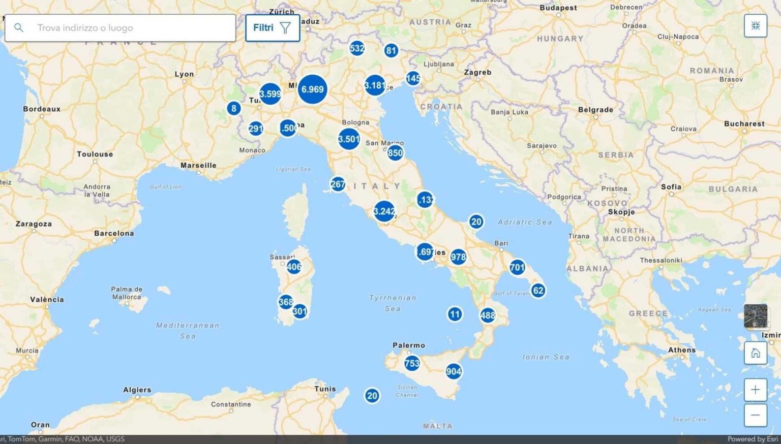 Mappa colonnine elettriche, dove sono i punti di ricarica aggiornati
