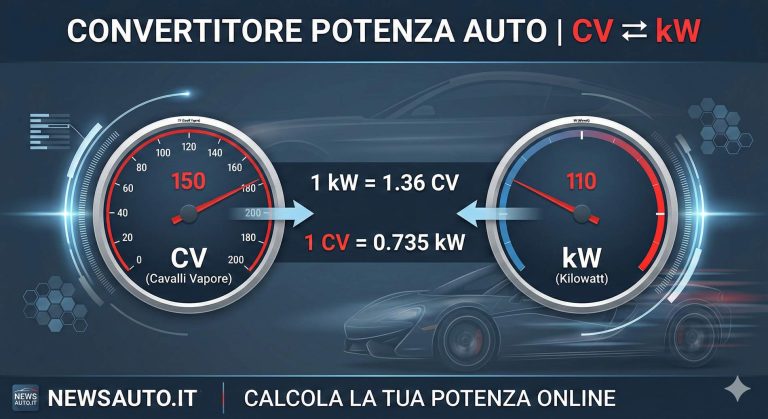 Convertitore Potenza da kW a CV, da CV a kW by newsauto.it